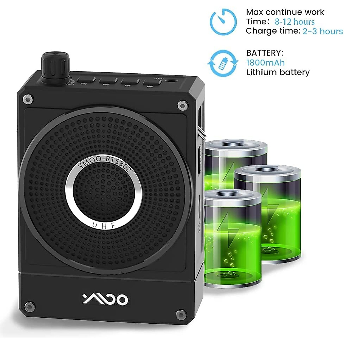 YMOO Voice Amplifier Wired Microphone,10W Powerful Penetrating Sound Portable Speaker for Teachers/Yoga/Tour Guide/Meeting/Mall