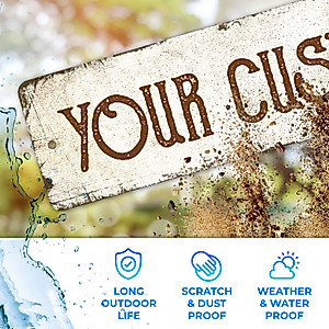 Rustic Custom Sign, Personalized Metal Signs, Cristmas Gift for Him Men Dad, Man Cave, Indoor and Outdoor Use, 4x18 Inches, ACM, Fade Resistant,