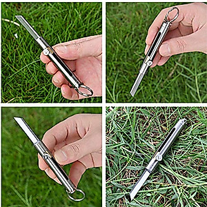 SZHOWORLD Titanium Mini Utility Knife - EDC Pocket Knife, Small Compact Box Cutter with Special High Carbon Alloy Steel, Upgraded Version