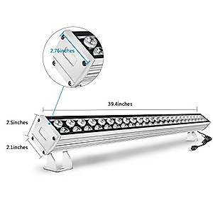 RSN LED 48W Wall Washer Light, 39.4in Wall Washer Linear Light 3000K Warm White, Super Bright 4800lm Outdoor Wall Washer led Light with US 3-Plug IP65 Waterproof Suitable for Garden, Bridge