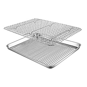 TEMKIN 1 Set Household Stainless Foods Supply X Camping Heavy Half Resistant Crispy Bread Home of Accessory for Rack Oven- Plate Oven Duty Toaster Warp Cooling Grill Kitchen - Plate
