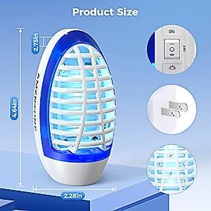 AMZNOONE Bug Zapper Indoor, Electronic Mosquito Zappers, Electric Fly Trap for Living Room, Kitchen, Bed Room, Baby Room, UV LED Light Flies Zappers（3 Packs）