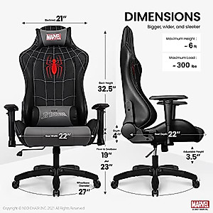 Marvel Avengers Gaming Chair Desk Office Computer Racing Chairs - Adults Gamer Ergonomic Game Reclining High Back Support Racer Leather (Spider-Man)