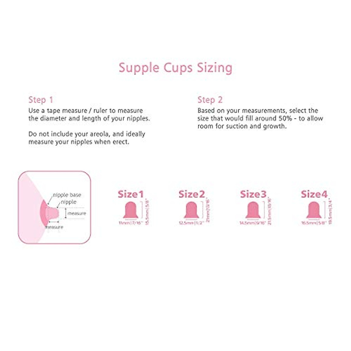Supple Cups for Flat, Shy and Inverted Nipples (Size 4)