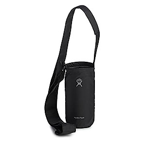Hydro Flask Packable Bottle Sling - Accessory Reusable Water Bottle Travel Carrier Holder - Adjustable, Collapsable Black Small