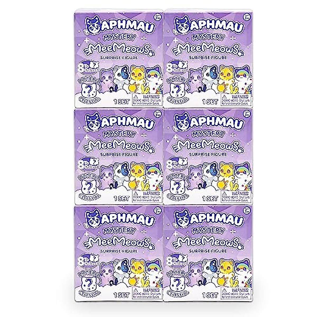 Aphmau Mystery MeeMeows Surprise Figures 6 Pack; Wildy Popular; 8 Possible Mini MeeMeows Figures to Collect, Including Donut / Fairy & Mermaid Cat