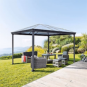 LHLLHL 10x12 Ft Outdoor Canopy Gazebo Garden Gazebo with Privacy Curtains, Shelter Canopy for Deck Backyard,Wedding,