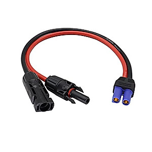 ZUYOOK EC-5 to MC-4 Adapter Cable 10AWG Solar Panel Cable Kit Compatible with MC-4 Connector and EC-5 Female Plug for Solar Generator Motorcycle Drone etc (30cm/12inch)