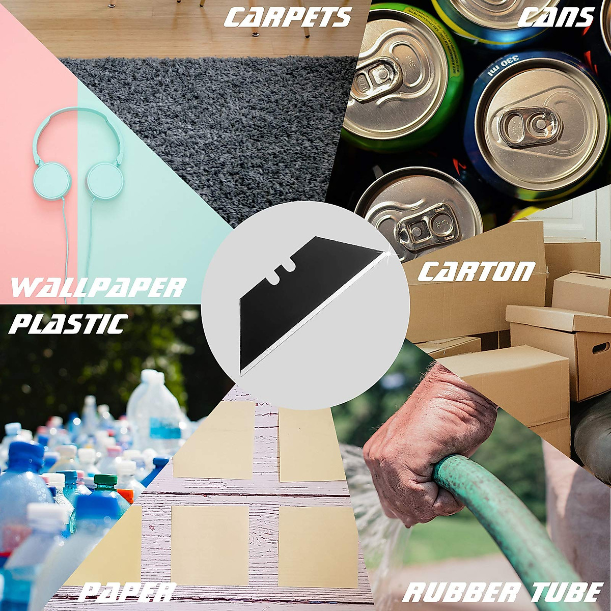 Minatee Utility Knife Blades SK2 High-Carbon Steel Nice Tempered Fixed Blade Knife with Hard Plastic Box, Standard Size Durable Knife Blades for Most of the Standard Utility Knives (40 Pieces)