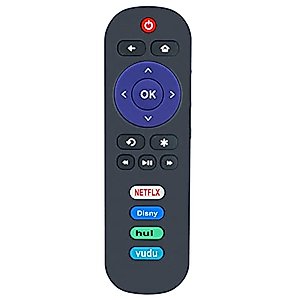 06-IRPT20-XRC280J Remote fit for TCL Roku Smart LED TV 65S421 43S421 55S421 50S421 75S421 32S331 50S431 55S20 43S431 75S431 65S431 55S431 with 4 Channel Shortcut App Buttons