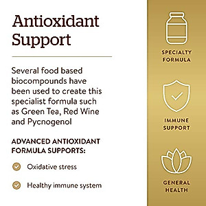 Solgar Advanced Antioxidant Formula, 120 Vegetable Caps - Full Spectrum Antioxidant Support - Contains Zinc, Vitamin C, E & A - Immune System Support - Vegan, Gluten Free, Dairy Free - 60 Servings