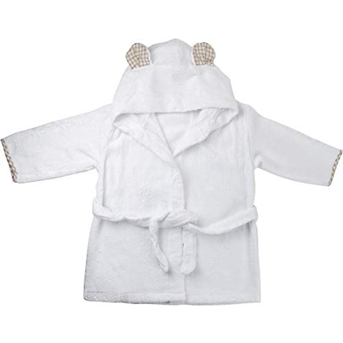Channing & Yates Premium Boutique Toddler Robe - Organic Hooded Bathrobe Towel - Soft Towel Robe - Toddler Bath Essentials (White)