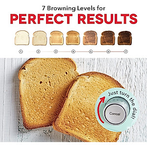DASH Clear View Toaster - Compact Design with 7 Browning Levels & Clear-View Window, Extra-Wide Slot Large Toaster, 1-Touch Defrost, Reheat & Bagel Functions - Easy Clean Up Crumb Tray (Aqua)