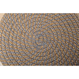 Small Rope Storage Key Basket Desk Organizer Basket Remote Control Bedside Storage Home Decor Mini Basket Woven Storage Basket Bowl Woven Dish Desk Container (Grey Camel Mix & White - Hemp Rope)