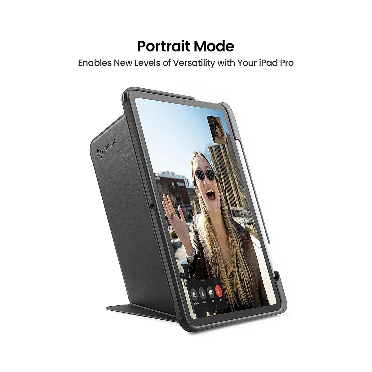 tomtoc Vertical Case for iPad Pro 11-inch 4th/3rd Gen 2021-2022, Slim Protective Anti-Bend Case with Magnetic Stand for 3 Use Modes, Support Wireless iPad Pencil Charging, Black