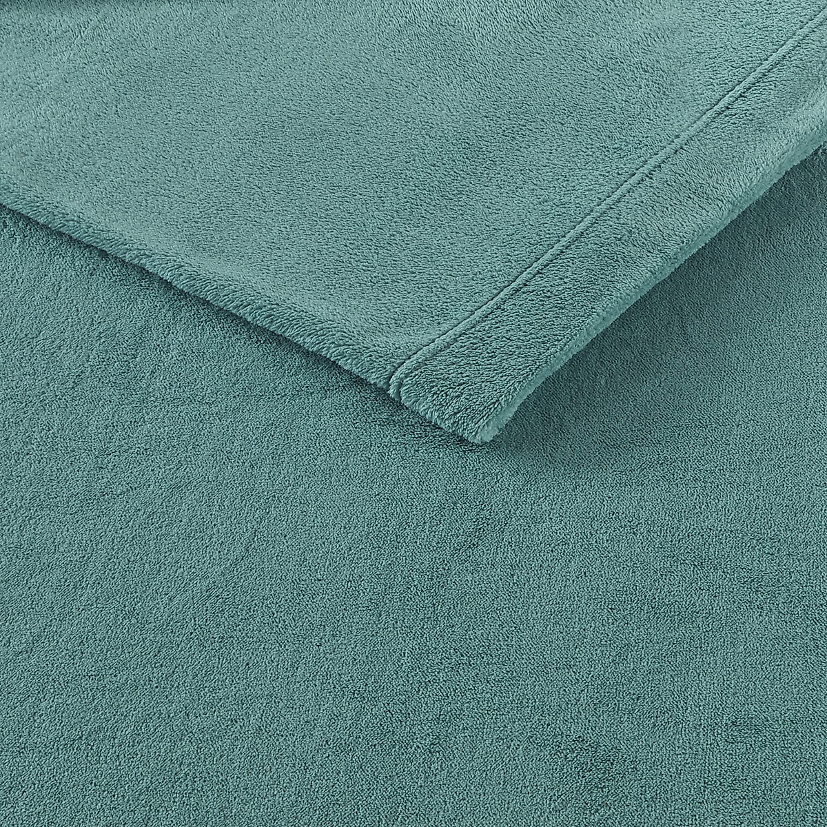 Sleep Philosophy True North Soloft Plush Bed Sheet Set, Wrinkle Resistant, Warm, Soft Fleece Sheets with 14" Deep Pocket Cold Season Cozy Bedding-Set, Matching Pillow Case, Queen, Teal, 4 Piece