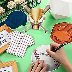 45 Pieces Baseball Paper Cut Outs Versatile Classroom Decoration Sports Themed Cut-Outs with Glue Point Dots for Bulletin Board Classroom School Sports Theme Birthday Party Decoration, 5.9 x 5.9 Inch