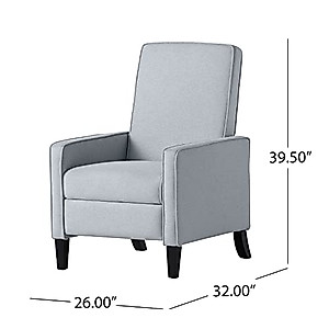 Christopher Knight Home Darvis Fabric Recliner, Light Grey