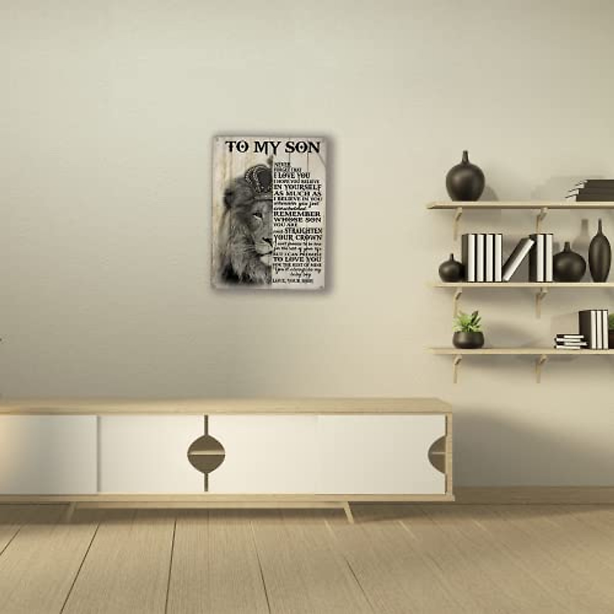 Plaques for son To my son gift decoration My Son Never Forget I Love You Be Love from Mom Metal Tin Sign 8x12 Inch