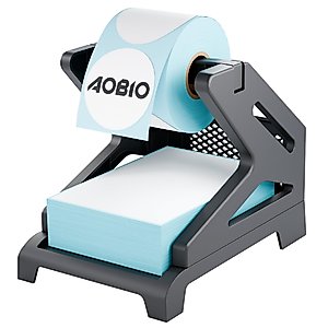 AOBIO Label Holder, Compatible with Rolls and Fan-Fold Labels, Label Holder for Desktop Shipping Label Printer (Black)
