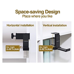 MoKo Adjustable Foldable Headphone Stand, Universal Aluminum, Supports All Headphone Sizes, Sennheiser, Audio-Technica, PS5 Gaming Headset, Black