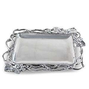 Arthur Court Designs Aluminum Grape Open Vine Rectangle 19 inch x 14.75 inch