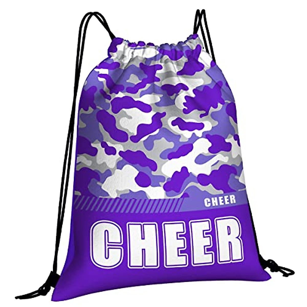 Givotin Drawstring Backpack Waterproof Gym Drawstring Bags Sports String Bag Camo Sackpack-Purple Cheer Drawstring Bag