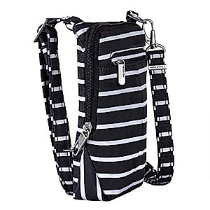 Travelon Anti-Theft Classic Light Mini Crossbody Bag (Black w/White Stripe)