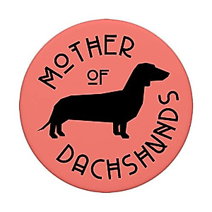 Funny Dachsund Weiner Weenie Dog Lover Mom on Coral PS14036 PopSockets PopGrip: Swappable Grip for Phones & Tablets