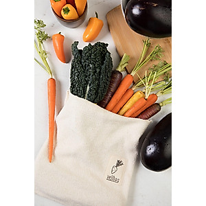 VEJIBAG Standard | Certified Organic Cotton Vegetable Crisper Bags | Produce Bags to Keep Lettuce & Veggies Fresh | Reusable, Eco-Friendly, Biodegradable, Machine Washable/Dryable | Made in USA
