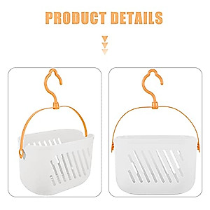 STOBAZA Shower Basket Plastic Hanging Shower Caddy with Hook for Bathroom Health Cosmetics Spa White