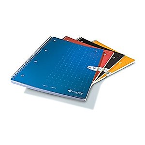 Livescribe Single-Subject Lined Notebooks #1-4 (A4, 8.3" x 11.7", 210mm x 297mm), 4 colors, 4 pack