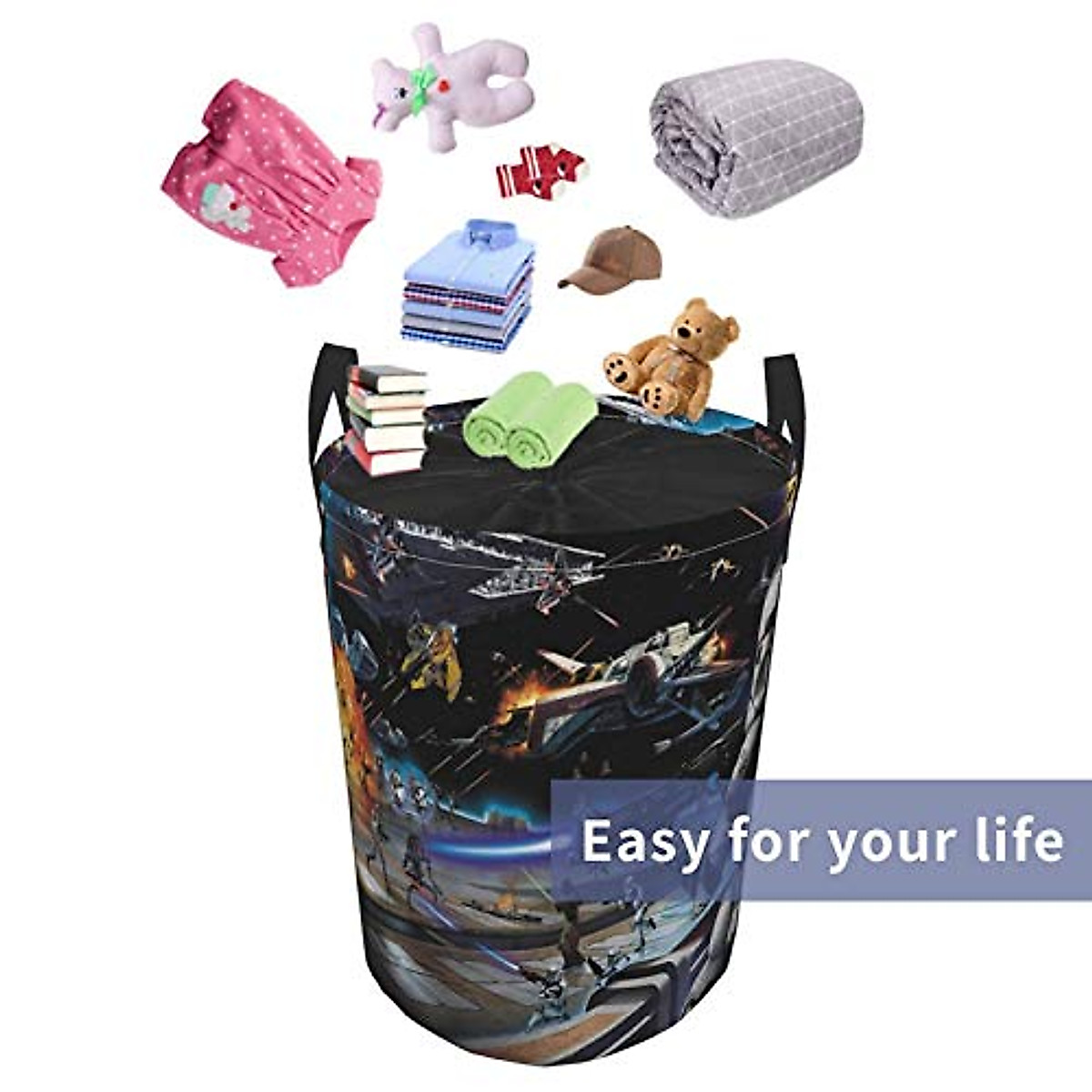 Laundry Hamper Larger Capacity Collapsible Dirty Cloth Hampers St-Ar-Wa-Rs Laundry Basket Freestanding Clothes Toy Storage Decorative Organizer In Living Room