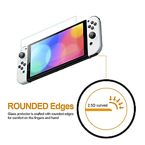 Supershieldz (2 Pack) Designed for Nintendo Switch OLED (2021) Tempered Glass Screen Protector, 0.32mm, Anti Scratch, Bubble Free