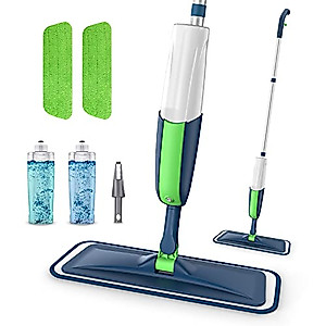 Spray Mops Microfiber Floor Mops for Floor Cleaning - MEXERRIS Wet Mops Dust Mop with 2X Washable Pads 2X Bottles Wood Floor Cleaning Mop Commercial Home Use for Hardwood Laminate Vinyl Tiles