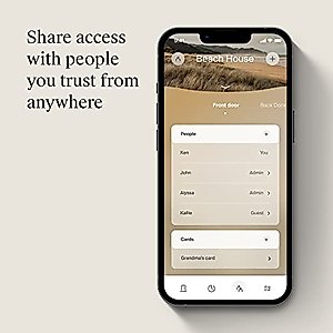 Level Lock Smart Lock Touch Edition - Smart Deadbolt for Keyless Entry Using Touch, Key Card or Smartphone, Bluetooth Lock, Compatible with Apple HomeKit, Matte Black