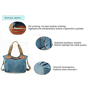 Chikencall® Women Bags Casual Vintage Hobo Canvas Mulit-Pocket Daily Purse Top Handle Shoulder Tote Shopper Christmas Handbags Black