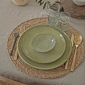 Eco Crave Jute Placemats, Set of 10 Round Woven Placemats 100% Natural Jute, Nonslip Round Placemats 13x13 Inches Round Farmhouse, Boho Jute Placemats for Dining Table Placemats Set of 10