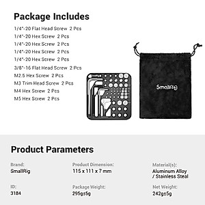 SMALLRIG Screwdriver Screw Set (Plate MD3184)
