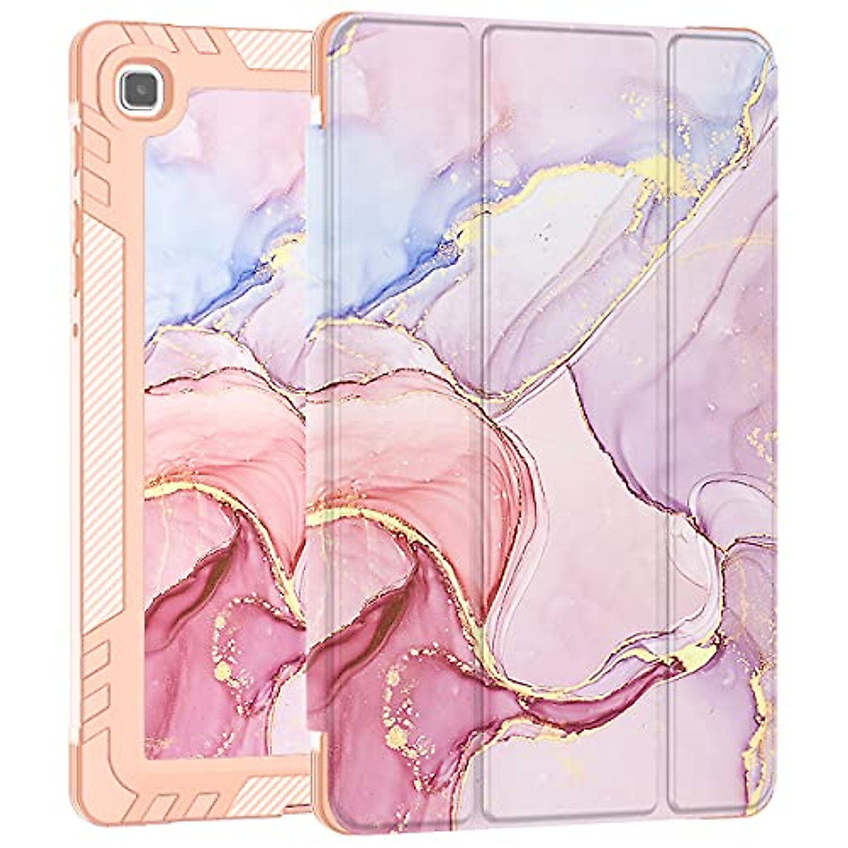 PIXIU Folio Case for Galaxy Tab A7 Lite 8.7" 2021,Heavy Duty Trifold Stand PU Leather Smart Cover for Samsung Galaxy Tab A7 Lite SM-T225/T220 Marble