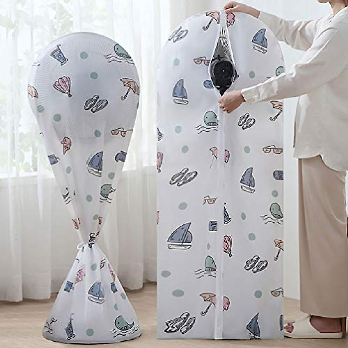 Cabilock Household Fans Stand Fan Cover Tower Fan Guard Electric Fan Cover Protector for Winter Home Storage (3D Household Fans