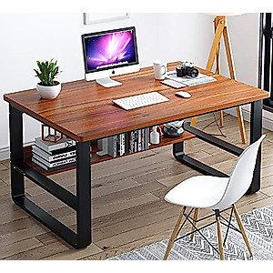 Computer Desk with Bookshelf,Sturdy Office Desk Modern Simple Table for Home Workstation,Notebook Writing Desk with Extra Strong Legs