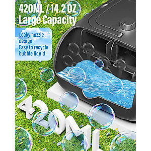 Bubble Machine - 16 Wands 8000+ Bubbles/min Bubble Machine for Kids and Toddlers - 14.2oz Large Capacity Bubble Blower - Automatic Bubble Maker - Bubble Toys for Parties, Wedding, Birthday