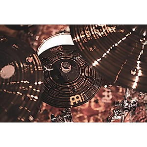 Meinl Cymbals Classics Custom Dark 12" Trash Stack Cymbal for Drum Set, Pair — Made in Germany — B12 Bronze, 2-Year Warranty (CC-12DASTK)