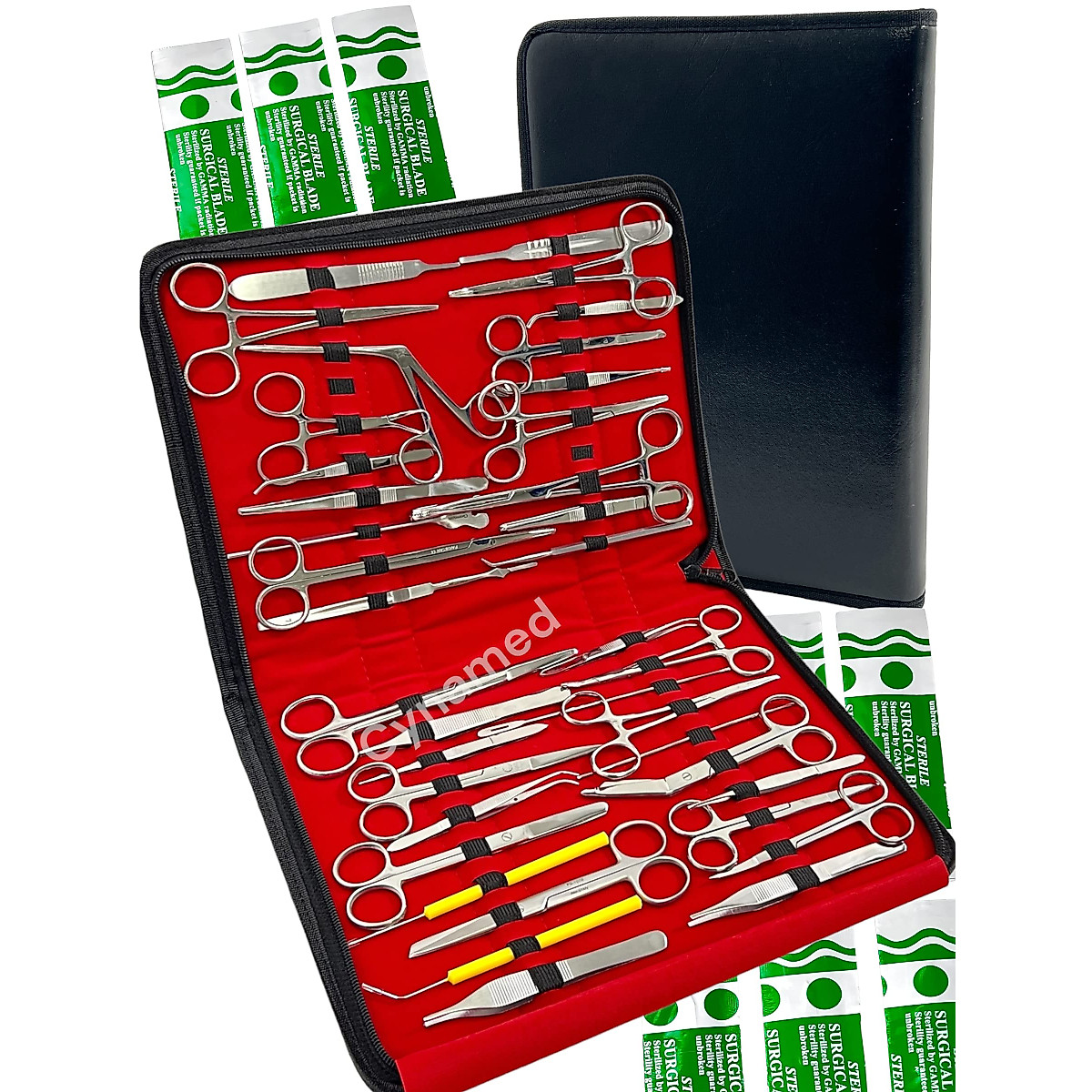 157 Pcs Advanced Dissection SET For Anatomy & Biology Students With 1 SCISSORS ! FORCEPS ! HEMOSTAT-! Blades - Case - Lab Veterinary Botany Stainless Steel Set For Frogs Animals etc