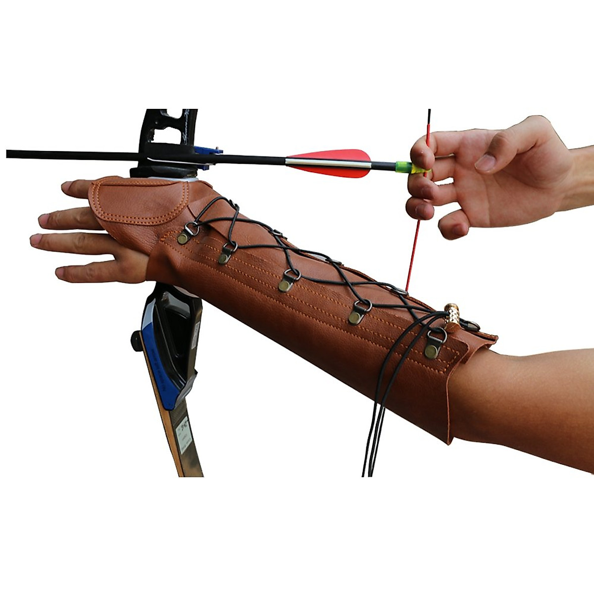 Nachvorn Handmade Leather Arm Guard Bow Hand Shooting Glove Brown