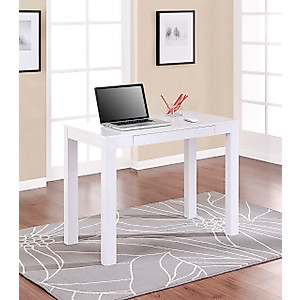 Ameriwood Home Parsons Desk with Drawer, White , 19.7D x 39W x 30H in