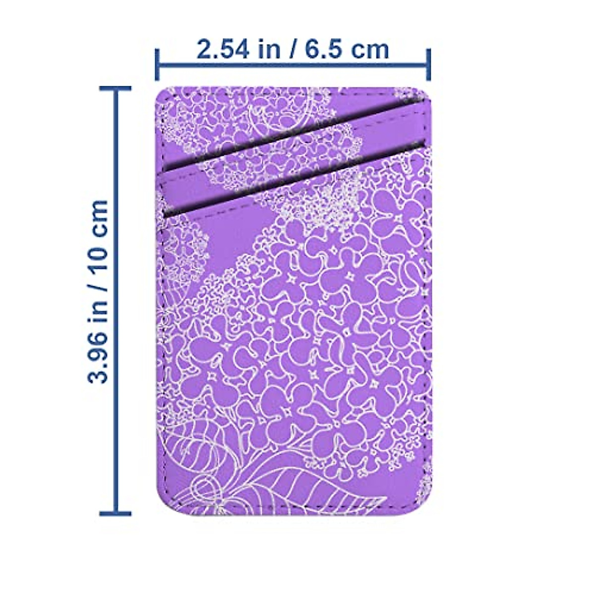 Diascia Pack of 2 - Cellphone Stick on Leather Cardholder ( Amazing Branches Lilac Flowers Violet Pattern Pattern ) ID Credit Card Pouch Wallet Pocket Sleeve