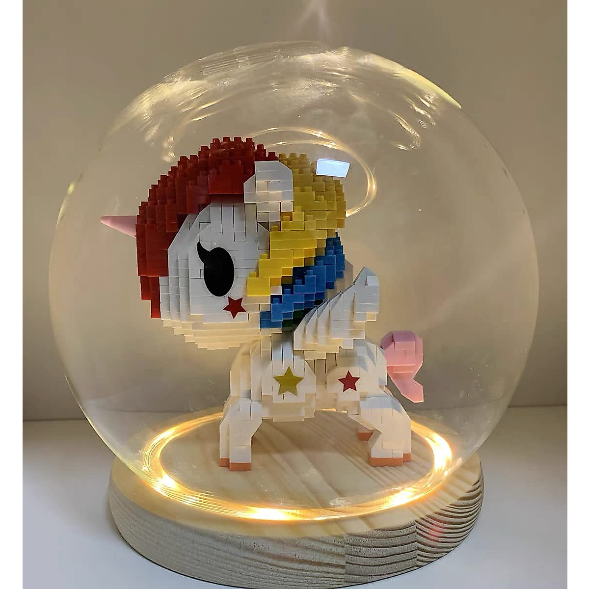 Uvini Micro Blocks Adult Building Toy Set, Valentine's Day Gift, Christmas Fun DIY Unicorn for Adults or Kids, Best Gift Girls 870pcs ( with Dust-proof lampshade ), White, (00867)