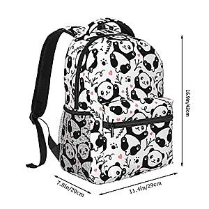 Yuvinw Cute Panda Backpack 17 Inch,Travel Backpacks Casual Daypack, Laptop Backpack For Women Men,With Adjustable Straps.Cute Panda
